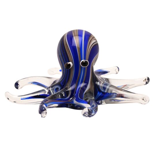 Objets D'art Glass Figurine - Deep Blue Octopus | Widdop and Co.