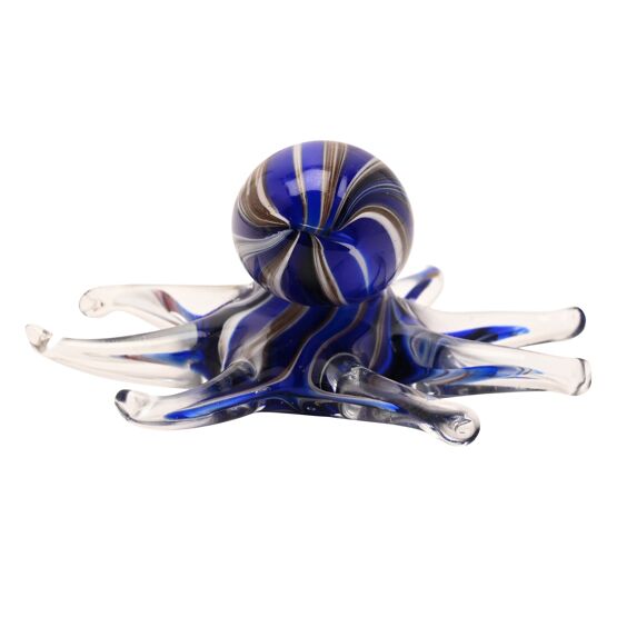 Objets D'art Glass Figurine - Deep Blue Octopus | Widdop and Co.