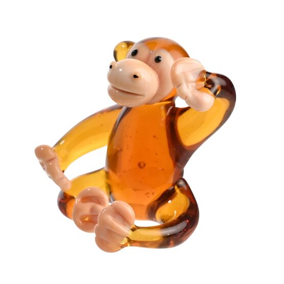 Objets d'art Miniature Glass Figurine - Monkey | Widdop and Co.