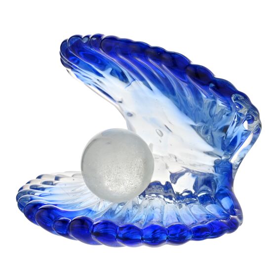 Objets d'art Glass Figurine - Blue Clam Shell | Widdop and Co.