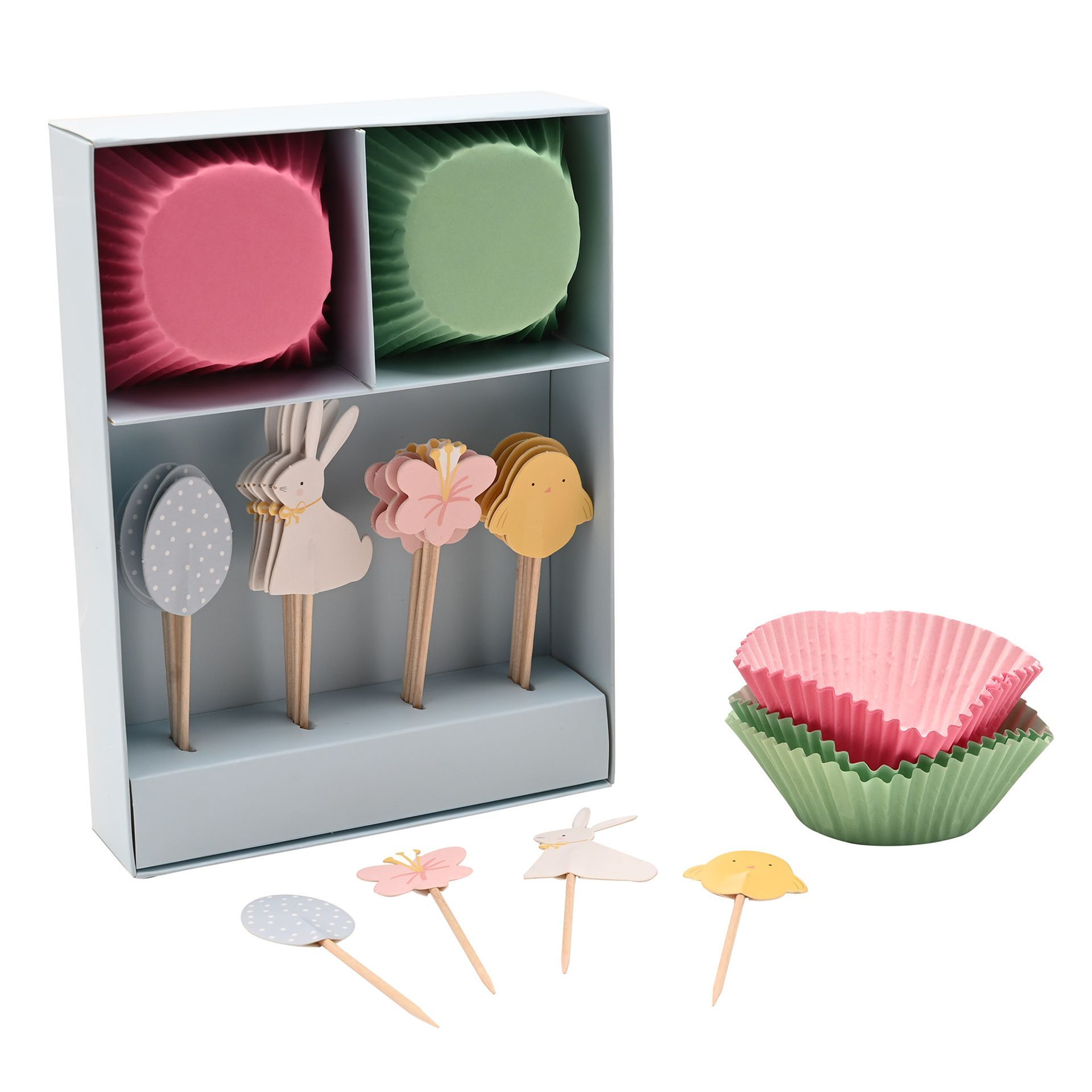 The Eggs-traordinary Gifting Co Easter Floral Bunny Cupcake Decoration ...