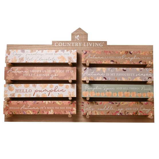 Country Living Wooden Plaque Stand with 32 Plaques - 8 designs | Widdop ...