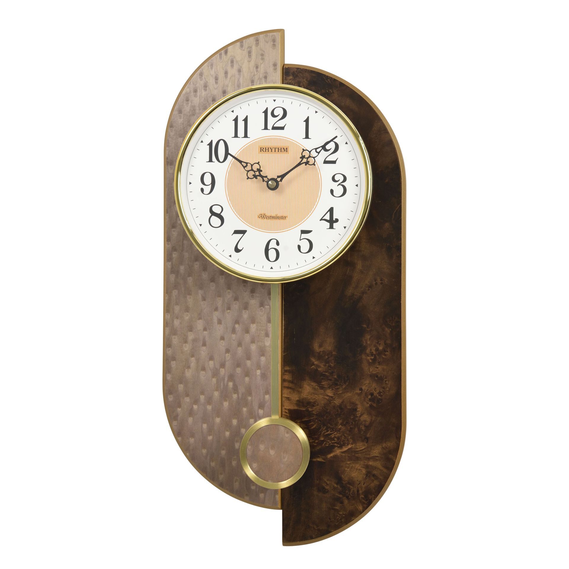 Rhythm Offset 2 Tone Pendulum Wall Clock | Widdop and Co.