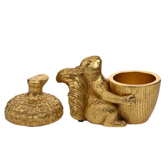 Hestia Gold Acorn Trinket Box with Squirrel | Widdop and Co.