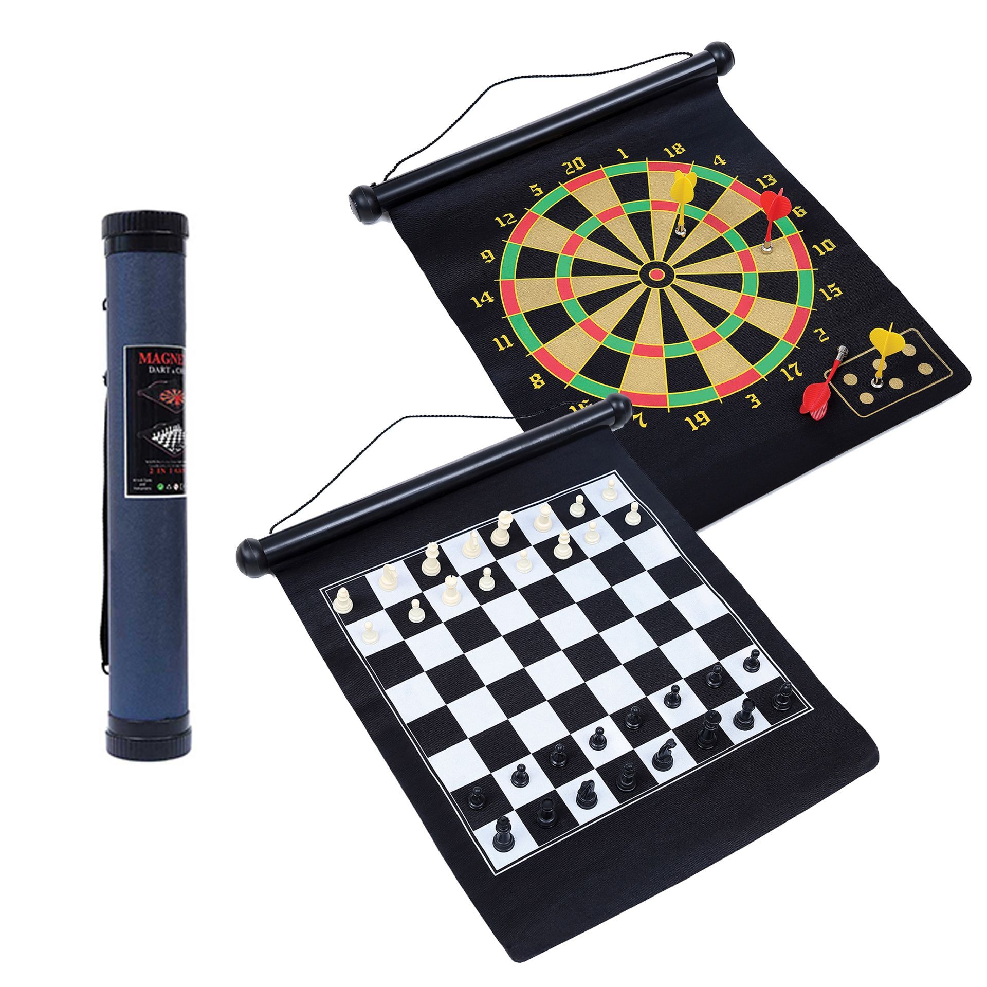 Mad Man Reversible Magnetic Darts & Chess Board Set | Widdop and Co.