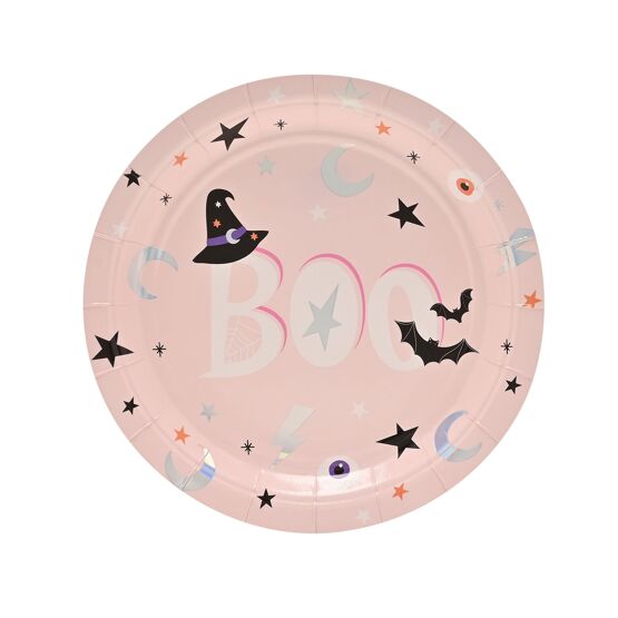 **MULTI 6** Set of 6 Pink Halloween 7" Paper Plates | Widdop and Co.