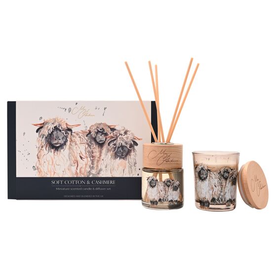 Meg Hawkins Mini Candle & Diffuser Set Sheep - Cashmere & Wool | Widdop and Co.
