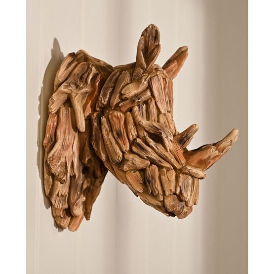 Naturecraft Resin Driftwood Collection Rhino Head Wall Art | Widdop and Co.