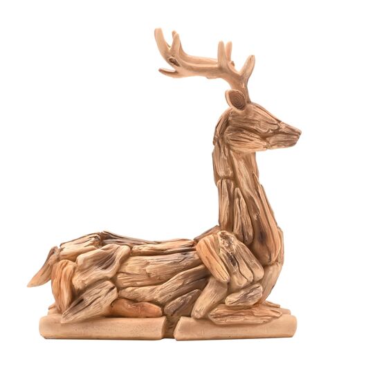 Naturecraft Resin Driftwood Collection Sitting Deer Figurine | Widdop ...