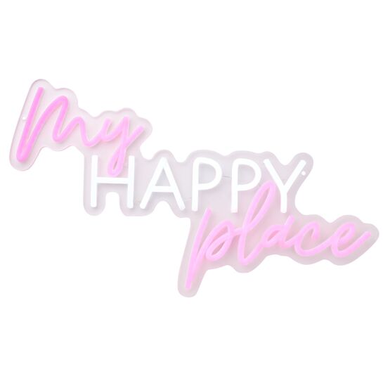 Signography Neon Collection Wall Sign with USB - My Happy Place ...