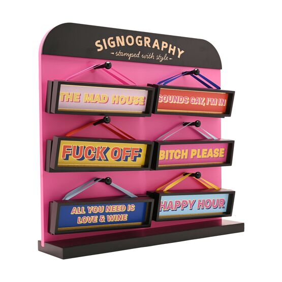 Signography Hanging Plaque Display and 18 Plaques | Widdop and Co.