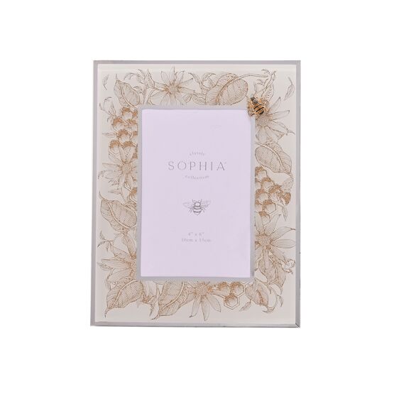 Sophia Classic Golden Bee 4 x 6" Glass Photo Frame | Widdop and Co.