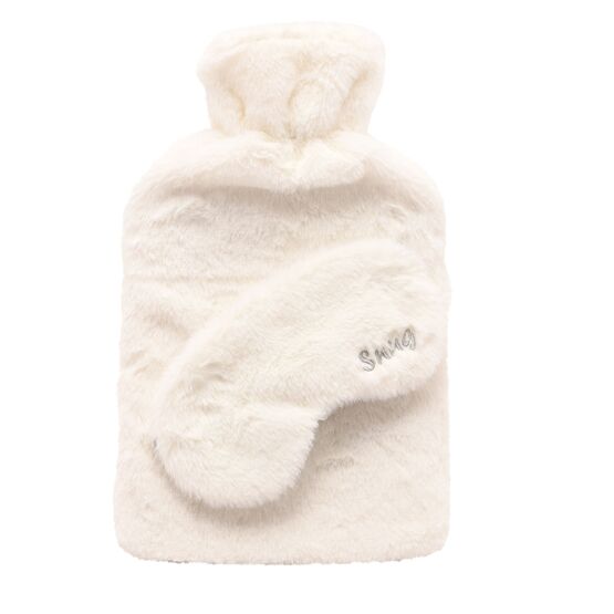 Sophia Layers Snug 1.7L Hot Water Bottle & Eye Mask Set - White ...