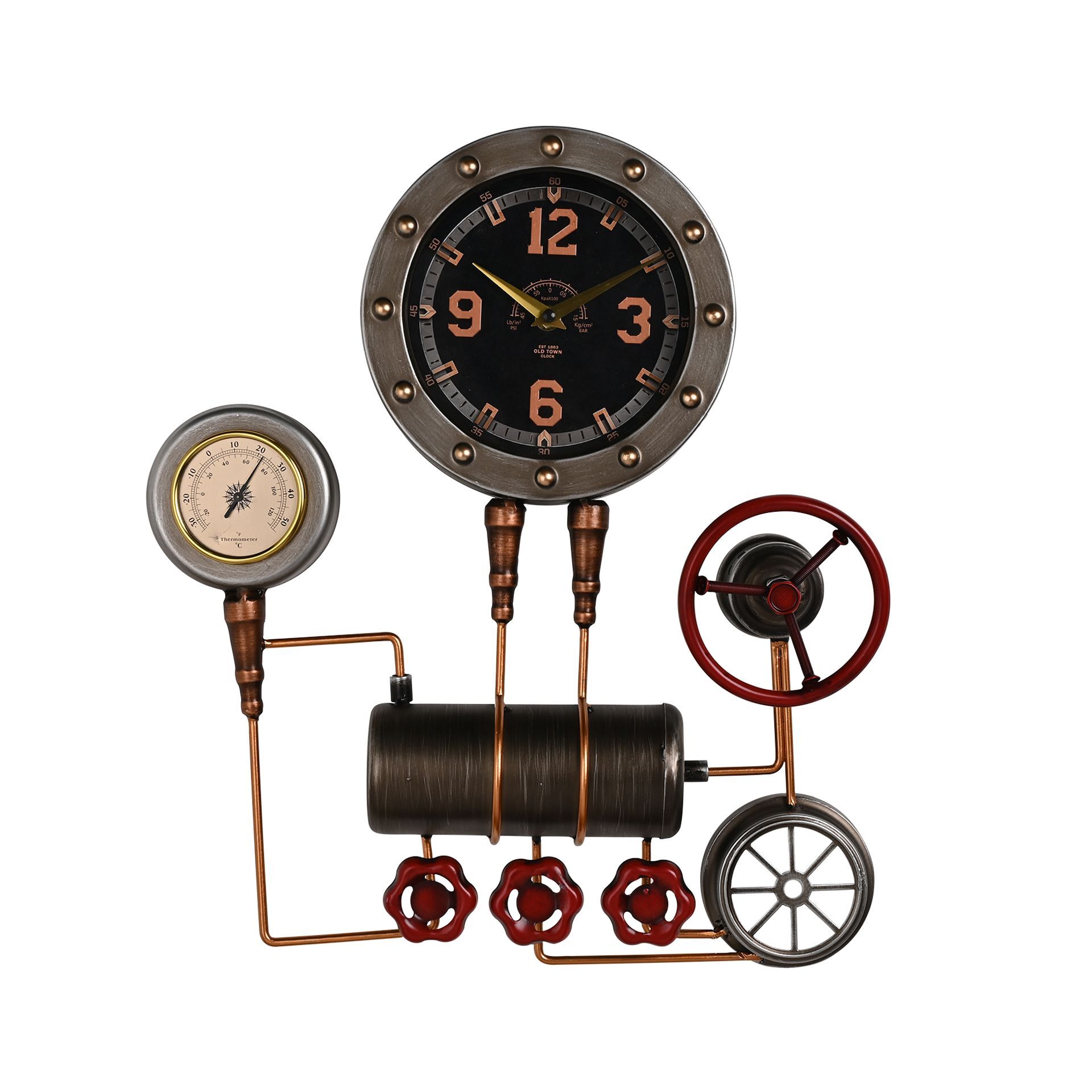 Hometime Wall Clock Valves & Pipes | Widdop and Co.