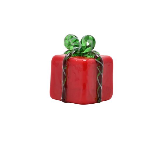 Festive Miniature Objet D'art Red Present With Bow | Widdop and Co.