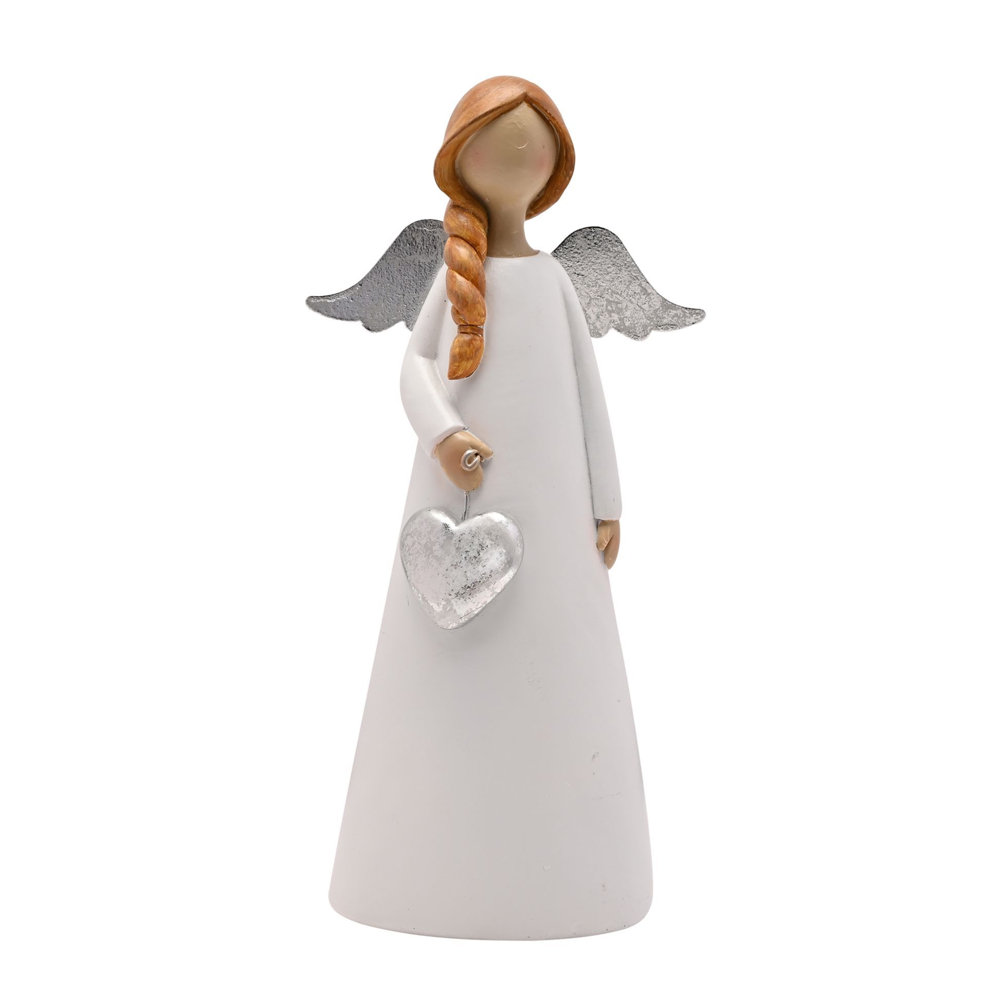 Frosted Haven Angel with Silver Wings and Heart 26cm | Widdop and Co.
