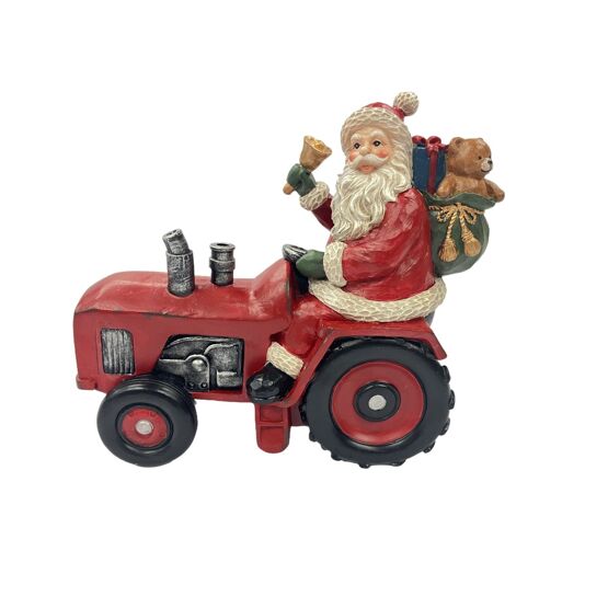 Regal Tidings Santa Claus Driving Tractor Ornament | Widdop and Co.