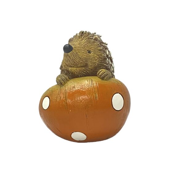 Hedgehog Candle With Mushroom H9.5cm | Widdop and Co.